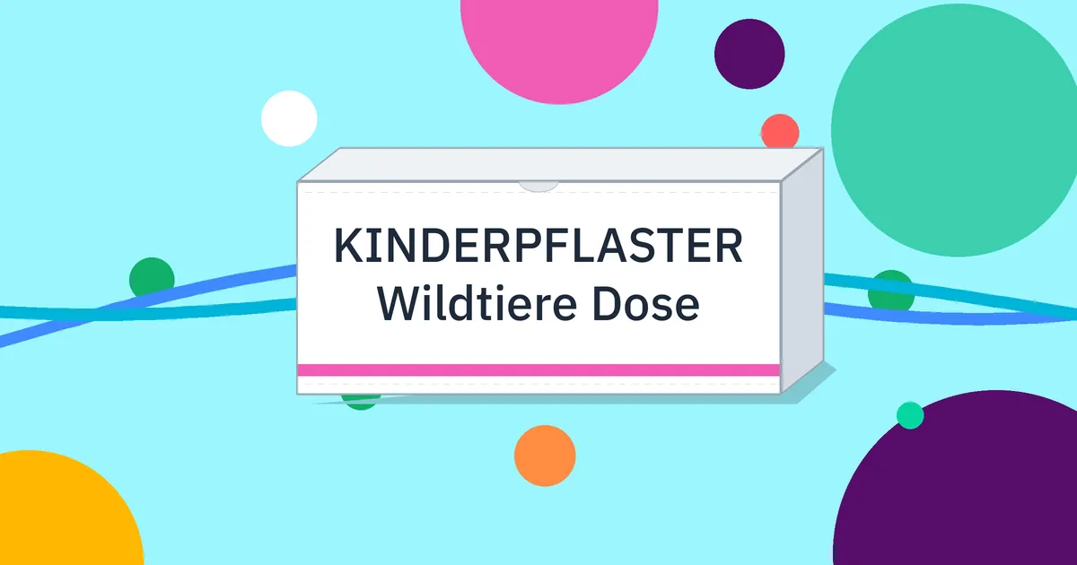 Symbolbild: Packung mit der Aufschrift KINDERPFLASTER Wildtiere Dose (PZN 10409523) – Verfügbarkeit und Bezug in Apotheken in Frankfurt am Main