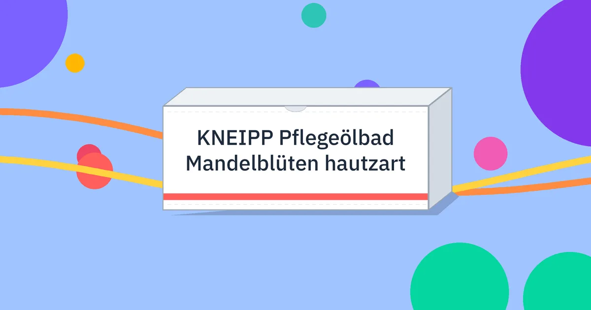 Symbolbild: Packung mit der Aufschrift KNEIPP Pflegeölbad Mandelblüten hautzart (PZN 00834076) – Verfügbarkeit und Bezug in Apotheken in Frankfurt am Main