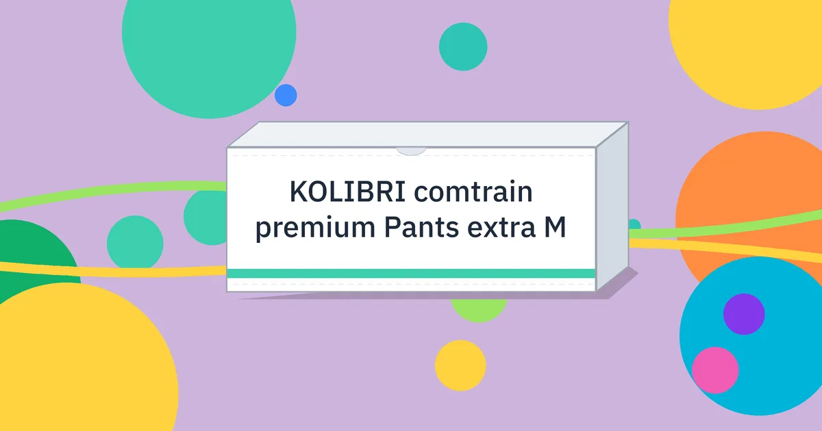 Symbolbild: Packung mit der Aufschrift KOLIBRI comtrain premium Pants extra M (PZN 15427460) – Verfügbarkeit und Bezug in Apotheken in Frankfurt am Main