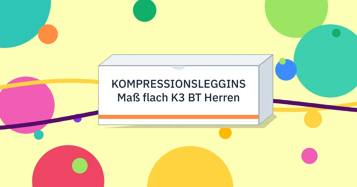 Symbolbild: Packung mit der Aufschrift KOMPRESSIONSLEGGINS Maß flach K3 BT Herren (PZN 16746173) – Verfügbarkeit und Bezug in Apotheken in Frankfurt am Main
