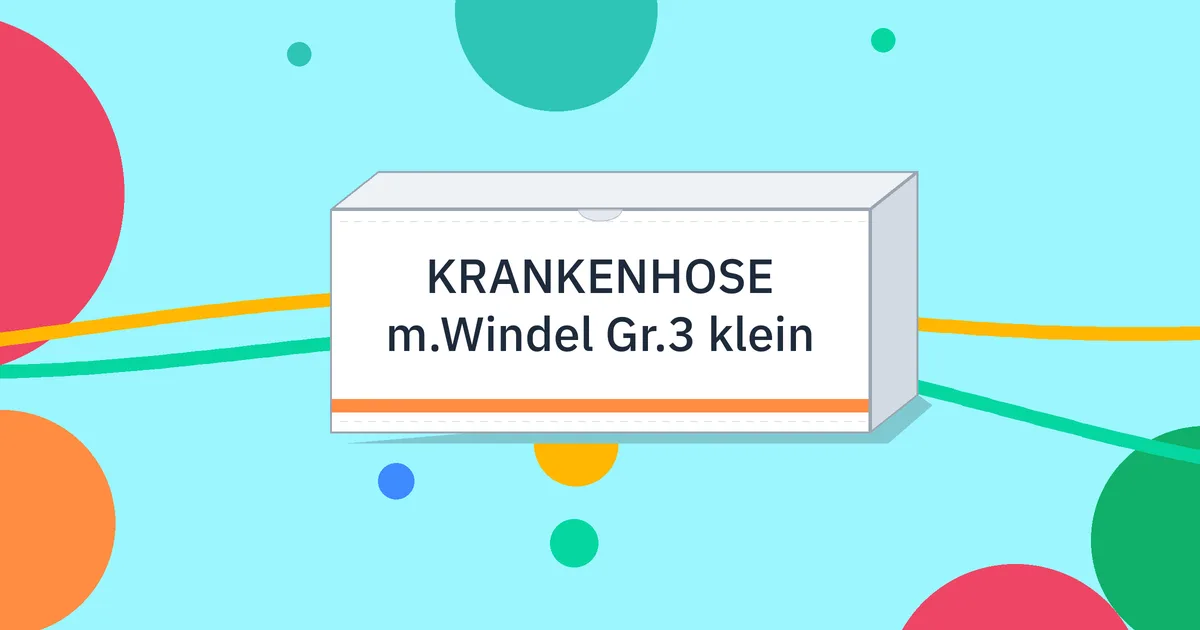 Symbolbild: Packung mit der Aufschrift KRANKENHOSE m.Windel Gr.3 klein (PZN 02441961) – Verfügbarkeit und Bezug in Apotheken in Frankfurt am Main