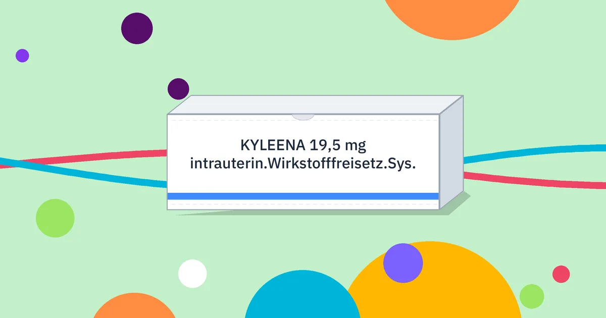 Symbolbild: Packung mit der Aufschrift KYLEENA 19,5 mg intrauterin.Wirkstofffreisetz.Sys. (PZN 16388839) – Verfügbarkeit und Bezug in Apotheken in Frankfurt am Main