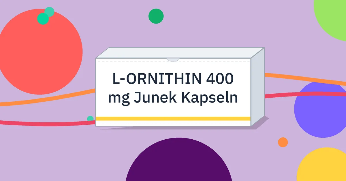 Symbolbild: Packung mit der Aufschrift L-ORNITHIN 400 mg Junek Kapseln (PZN 00134982) – Verfügbarkeit und Bezug in Apotheken in Frankfurt am Main