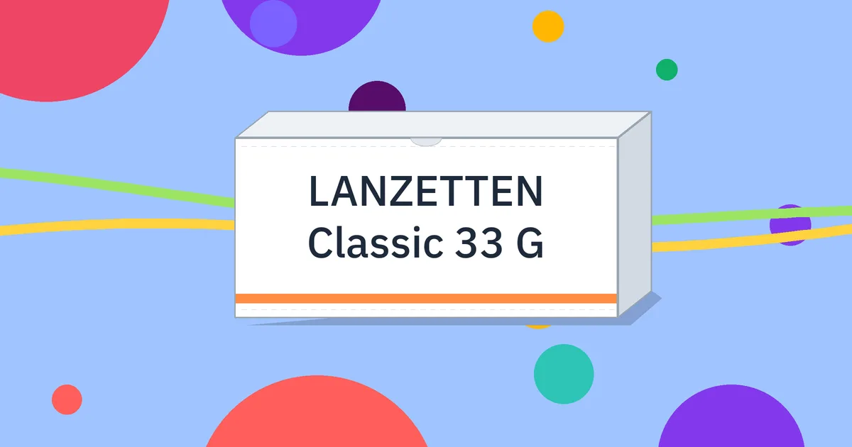 Symbolbild: Packung mit der Aufschrift LANZETTEN Classic 33 G (PZN 17832070) – Verfügbarkeit und Bezug in Apotheken in Frankfurt am Main
