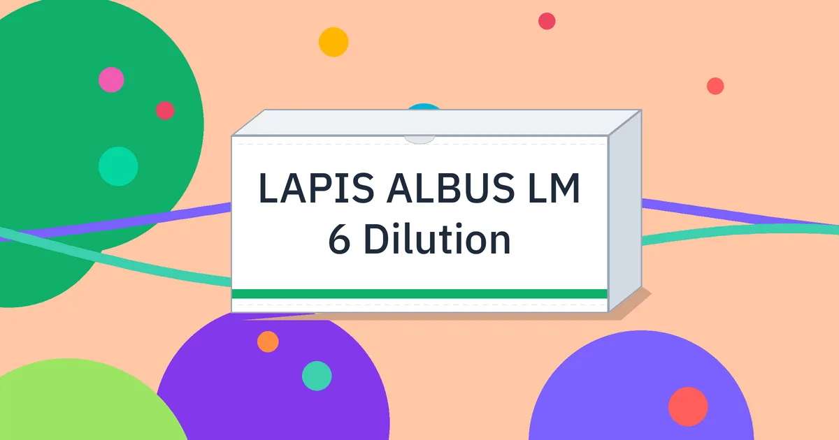 Symbolbild: Packung mit der Aufschrift LAPIS ALBUS LM 6 Dilution (PZN 13523076) – Verfügbarkeit und Bezug in Apotheken in Frankfurt am Main