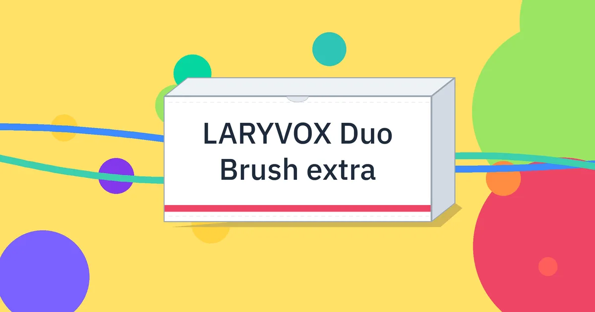 Symbolbild: Packung mit der Aufschrift LARYVOX Duo Brush extra (PZN 19765834) – Verfügbarkeit und Bezug in Apotheken in Frankfurt am Main