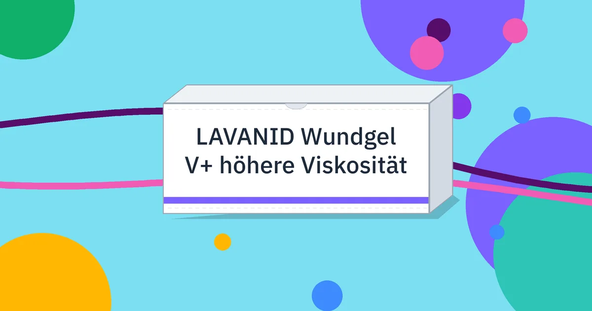 Symbolbild: Packung mit der Aufschrift LAVANID Wundgel V+ höhere Viskosität (PZN 10329497) – Verfügbarkeit und Bezug in Apotheken in Frankfurt am Main