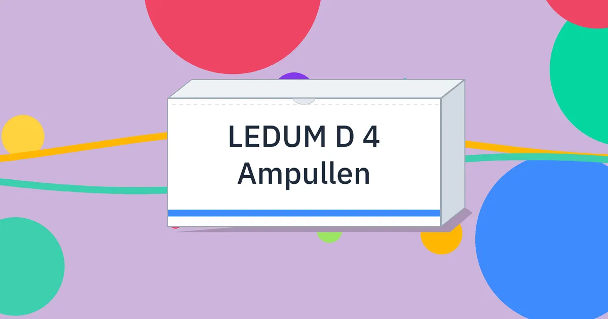 Symbolbild: Packung mit der Aufschrift LEDUM D 4 Ampullen (PZN 11706944) – Verfügbarkeit und Bezug in Apotheken in Frankfurt am Main