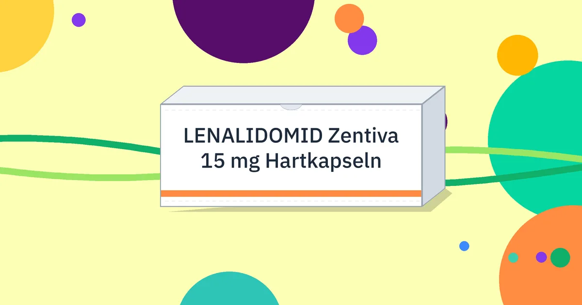 Symbolbild: Packung mit der Aufschrift LENALIDOMID Zentiva 15 mg Hartkapseln (PZN 17444190) – Verfügbarkeit und Bezug in Apotheken in Frankfurt am Main