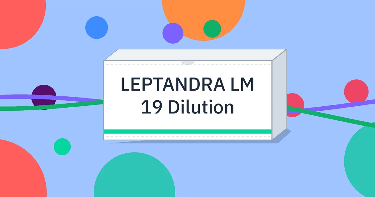 Symbolbild: Packung mit der Aufschrift LEPTANDRA LM 19 Dilution (PZN 13526904) – Verfügbarkeit und Bezug in Apotheken in Frankfurt am Main