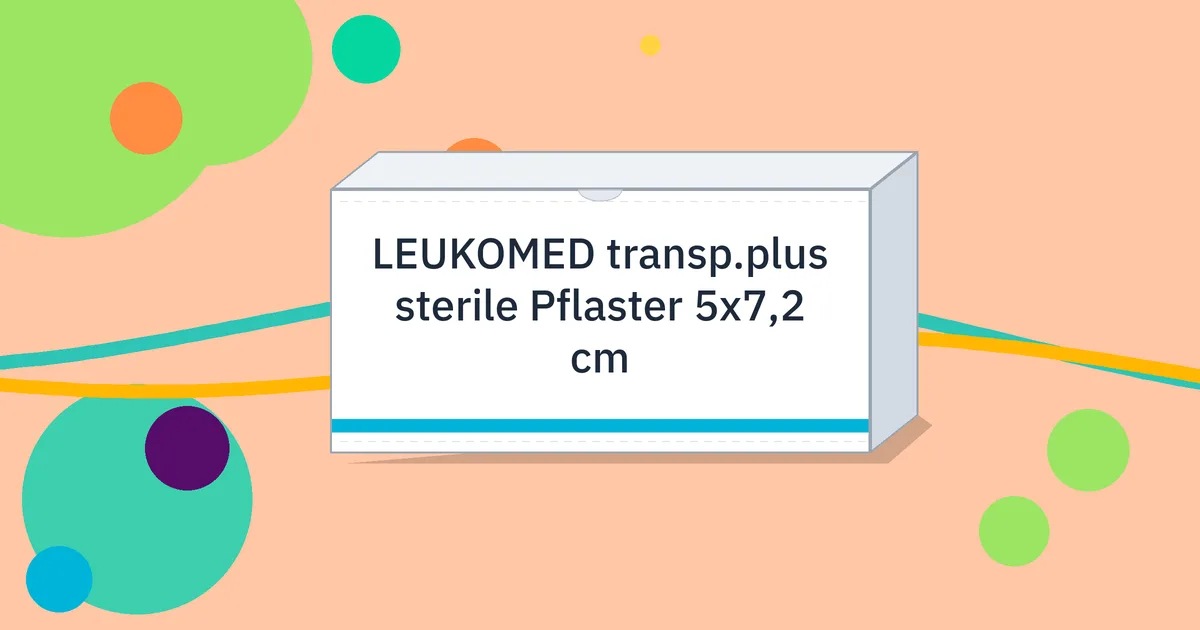 Symbolbild: Packung mit der Aufschrift LEUKOMED transp.plus sterile Pflaster 5x7,2 cm (PZN 12657219) – Verfügbarkeit und Bezug in Apotheken in Frankfurt am Main
