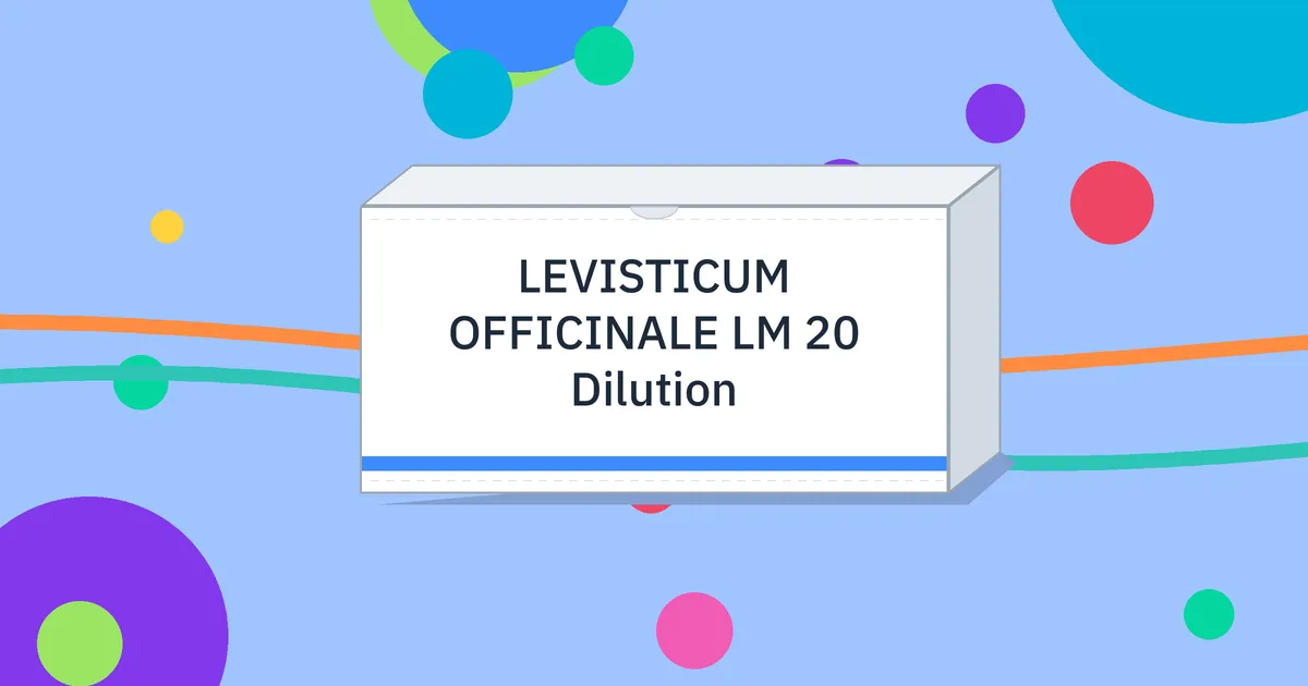 Symbolbild: Packung mit der Aufschrift LEVISTICUM OFFICINALE LM 20 Dilution (PZN 13528375) – Verfügbarkeit und Bezug in Apotheken in Frankfurt am Main