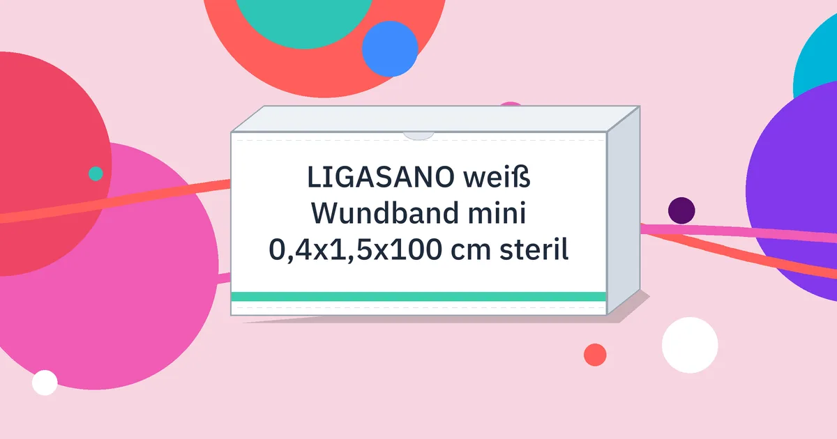 Symbolbild: Packung mit der Aufschrift LIGASANO weiß Wundband mini 0,4x1,5x100 cm steril (PZN 17251516) – Verfügbarkeit und Bezug in Apotheken in Frankfurt am Main