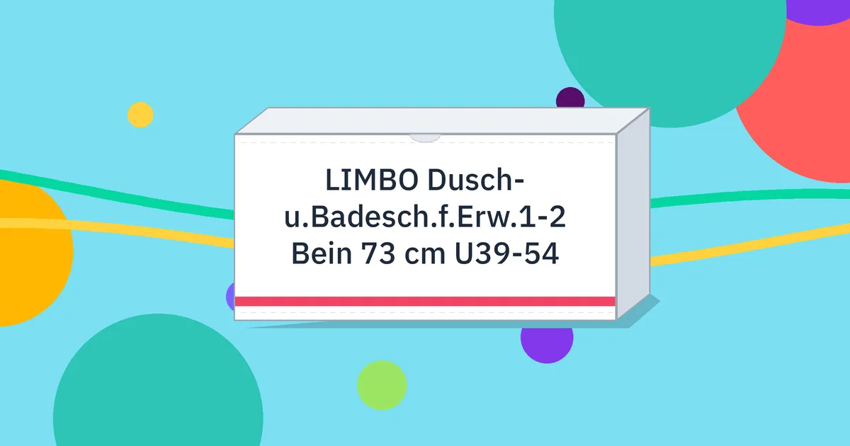 Symbolbild: Packung mit der Aufschrift LIMBO Dusch-u.Badesch.f.Erw.1-2 Bein 73 cm U39-54 (PZN 13234047) – Verfügbarkeit und Bezug in Apotheken in Frankfurt am Main