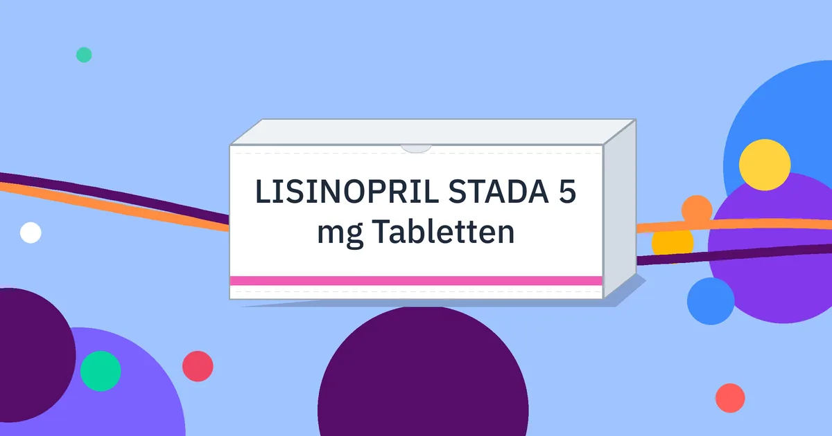 Symbolbild: Packung mit der Aufschrift LISINOPRIL STADA 5 mg Tabletten (PZN 00569102) – Verfügbarkeit und Bezug in Apotheken in Frankfurt am Main
