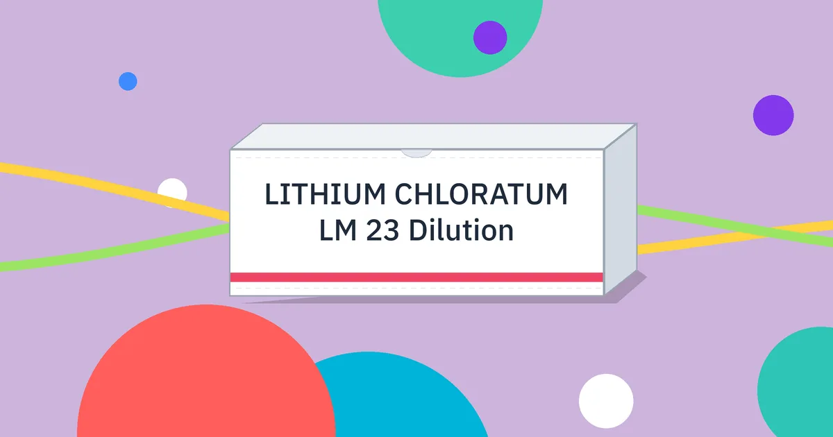 Symbolbild: Packung mit der Aufschrift LITHIUM CHLORATUM LM 23 Dilution (PZN 12932134) – Verfügbarkeit und Bezug in Apotheken in Frankfurt am Main