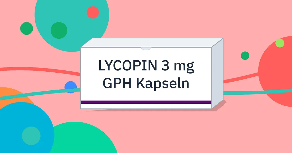 Symbolbild: Packung mit der Aufschrift LYCOPIN 3 mg GPH Kapseln (PZN 09919006) – Verfügbarkeit und Bezug in Apotheken in Frankfurt am Main
