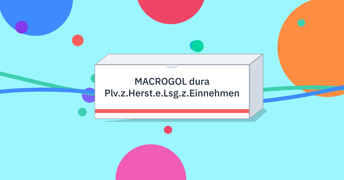 Symbolbild: Packung mit der Aufschrift MACROGOL dura Plv.z.Herst.e.Lsg.z.Einnehmen (PZN 07235924) – Verfügbarkeit und Bezug in Apotheken in Frankfurt am Main