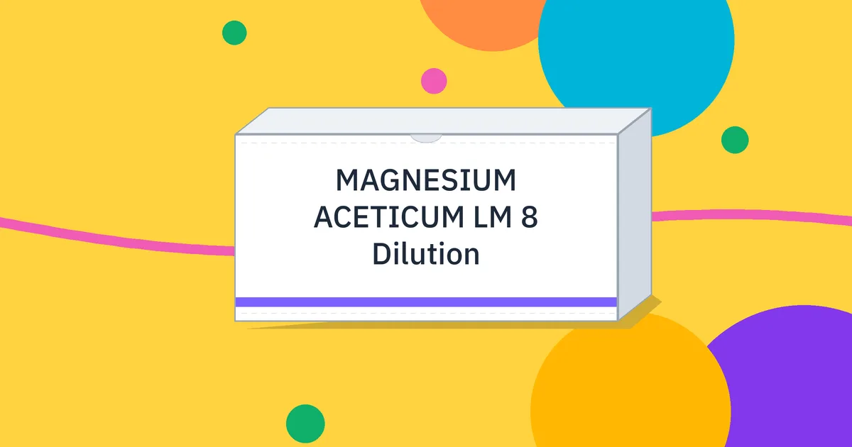 Symbolbild: Packung mit der Aufschrift MAGNESIUM ACETICUM LM 8 Dilution (PZN 12935606) – Verfügbarkeit und Bezug in Apotheken in Frankfurt am Main