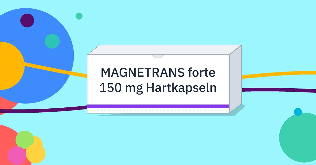 Symbolbild: Packung mit der Aufschrift MAGNETRANS forte 150 mg Hartkapseln (PZN 03127847) – Verfügbarkeit und Bezug in Apotheken in Frankfurt am Main