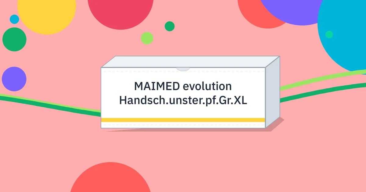 Symbolbild: Packung mit der Aufschrift MAIMED evolution Handsch.unster.pf.Gr.XL (PZN 10144295) – Verfügbarkeit und Bezug in Apotheken in Frankfurt am Main
