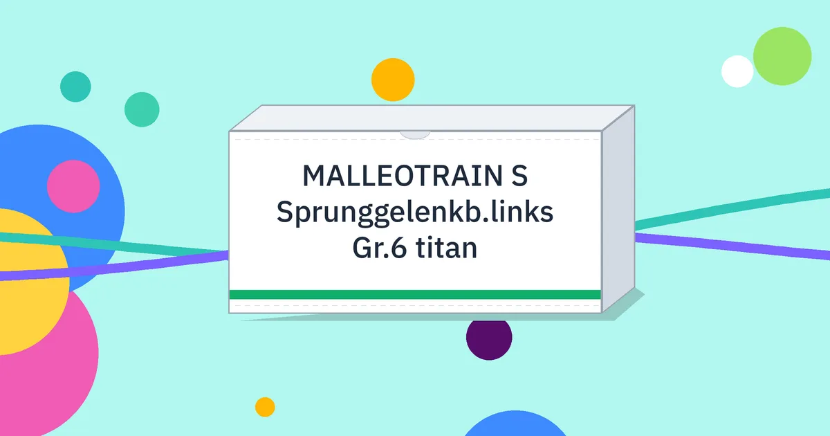 Symbolbild: Packung mit der Aufschrift MALLEOTRAIN S Sprunggelenkb.links Gr.6 titan (PZN 10220760) – Verfügbarkeit und Bezug in Apotheken in Frankfurt am Main