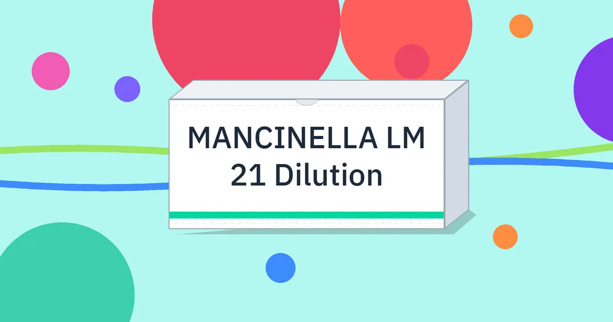 Symbolbild: Packung mit der Aufschrift MANCINELLA LM 21 Dilution (PZN 13540927) – Verfügbarkeit und Bezug in Apotheken in Frankfurt am Main