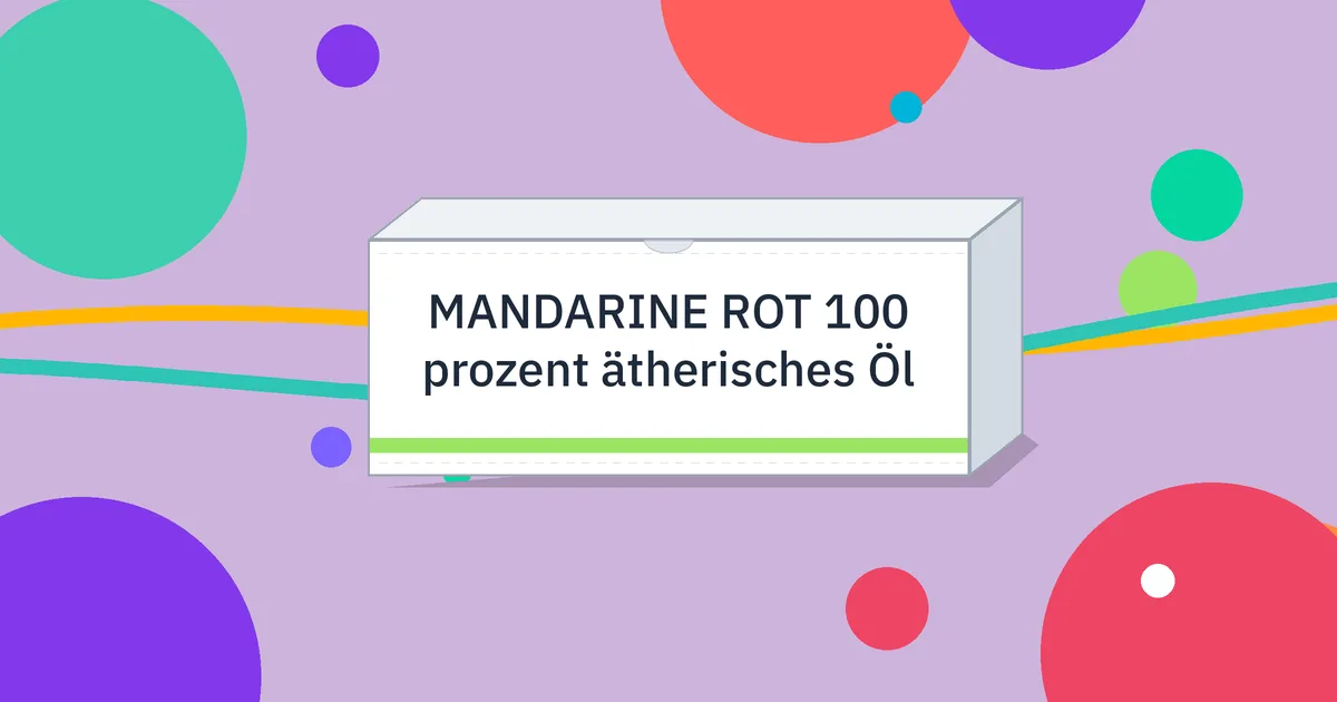 Symbolbild: Packung mit der Aufschrift MANDARINE ROT 100 prozent ätherisches Öl (PZN 07205917) – Verfügbarkeit und Bezug in Apotheken in Frankfurt am Main
