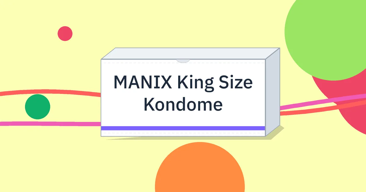 Symbolbild: Packung mit der Aufschrift MANIX King Size Kondome (PZN 16826179) – Verfügbarkeit und Bezug in Apotheken in Frankfurt am Main