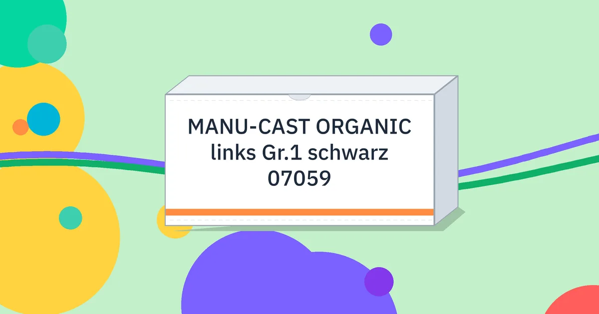 Symbolbild: Packung mit der Aufschrift MANU-CAST ORGANIC links Gr.1 schwarz 07059 (PZN 17889874) – Verfügbarkeit und Bezug in Apotheken in Frankfurt am Main