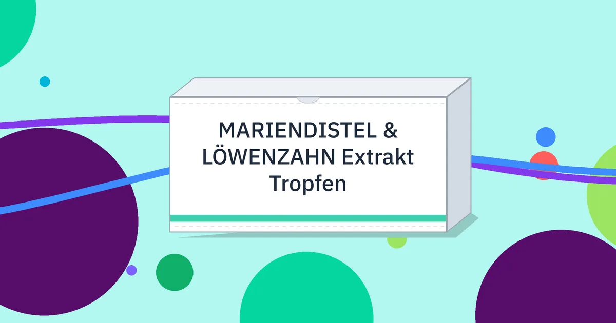 Symbolbild: Packung mit der Aufschrift MARIENDISTEL & LÖWENZAHN Extrakt Tropfen (PZN 20211549) – Verfügbarkeit und Bezug in Apotheken in Frankfurt am Main