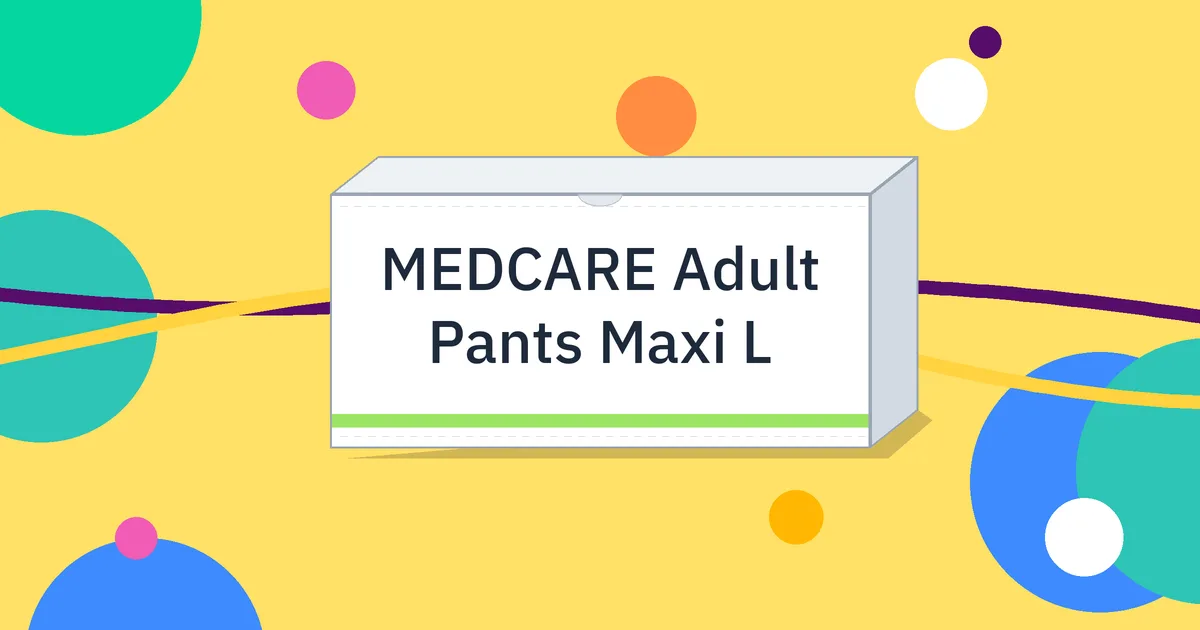 Symbolbild: Packung mit der Aufschrift MEDCARE Adult Pants Maxi L (PZN 19810138) – Verfügbarkeit und Bezug in Apotheken in Frankfurt am Main
