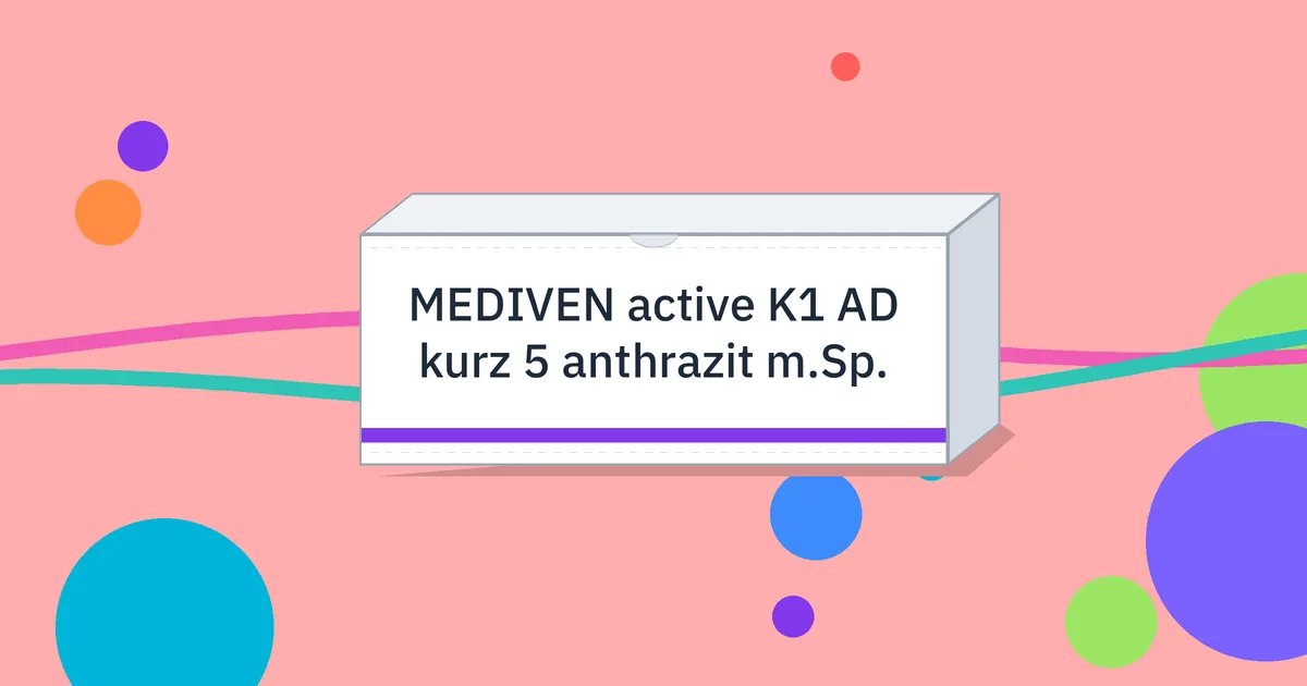 Symbolbild: Packung mit der Aufschrift MEDIVEN active K1 AD kurz 5 anthrazit m.Sp. (PZN 14553091) – Verfügbarkeit und Bezug in Apotheken in Frankfurt am Main