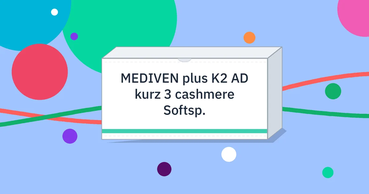 Symbolbild: Packung mit der Aufschrift MEDIVEN plus K2 AD kurz 3 cashmere Softsp. (PZN 15096916) – Verfügbarkeit und Bezug in Apotheken in Frankfurt am Main