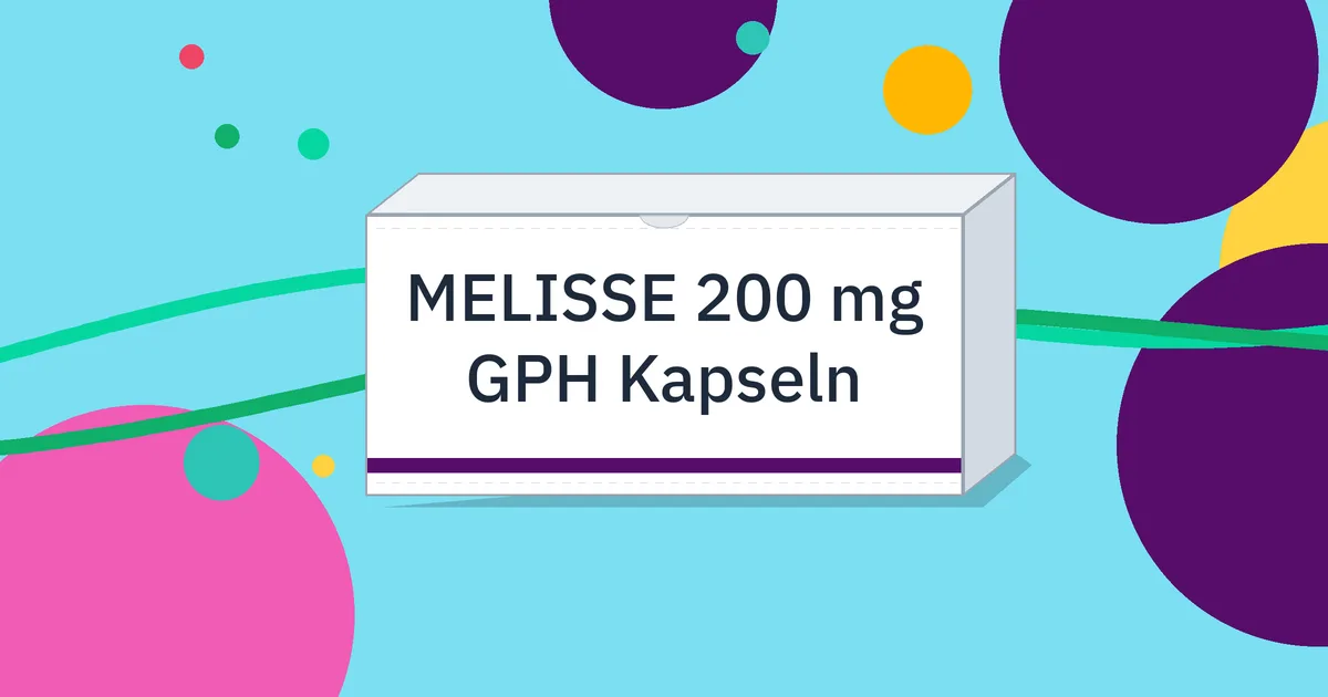 Symbolbild: Packung mit der Aufschrift MELISSE 200 mg GPH Kapseln (PZN 09749053) – Verfügbarkeit und Bezug in Apotheken in Frankfurt am Main