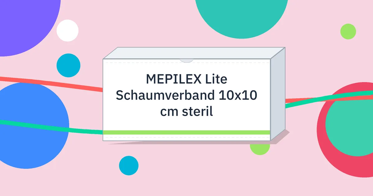 Symbolbild: Packung mit der Aufschrift MEPILEX Lite Schaumverband 10x10 cm steril (PZN 17307926) – Verfügbarkeit und Bezug in Apotheken in Frankfurt am Main