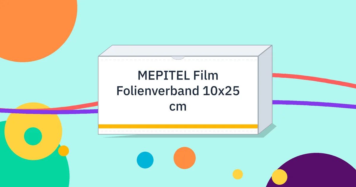 Symbolbild: Packung mit der Aufschrift MEPITEL Film Folienverband 10x25 cm (PZN 19401569) – Verfügbarkeit und Bezug in Apotheken in Frankfurt am Main