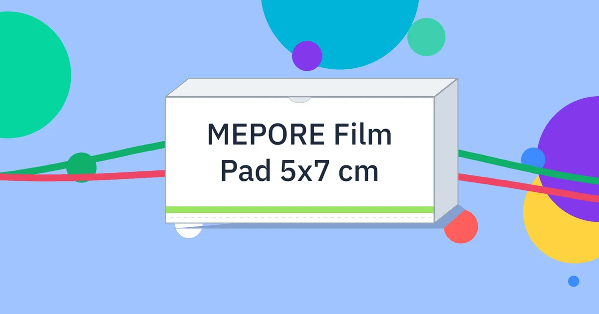 Symbolbild: Packung mit der Aufschrift MEPORE Film Pad 5x7 cm (PZN 11003119) – Verfügbarkeit und Bezug in Apotheken in Frankfurt am Main