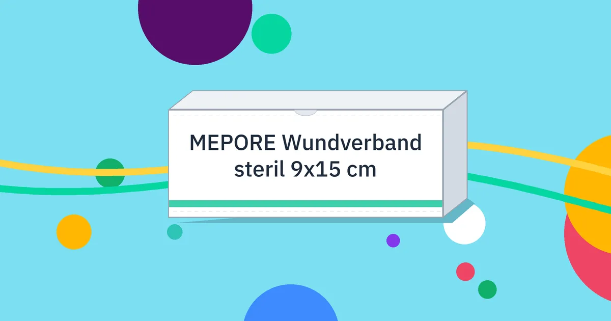Symbolbild: Packung mit der Aufschrift MEPORE Wundverband steril 9x15 cm (PZN 13816855) – Verfügbarkeit und Bezug in Apotheken in Frankfurt am Main