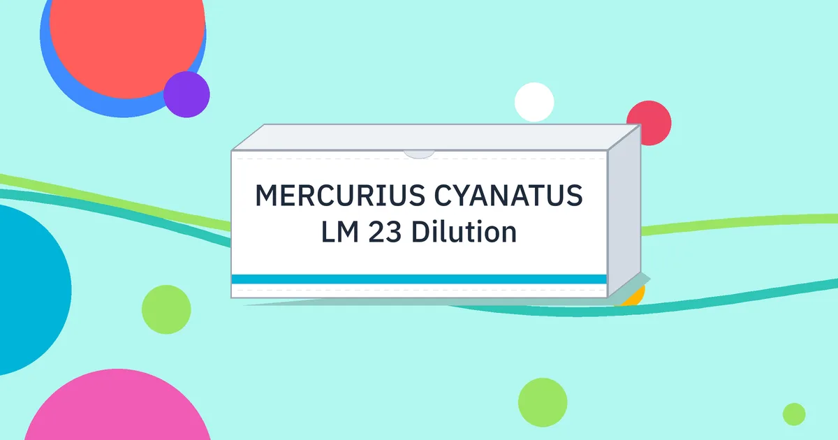 Symbolbild: Packung mit der Aufschrift MERCURIUS CYANATUS LM 23 Dilution (PZN 12951002) – Verfügbarkeit und Bezug in Apotheken in Frankfurt am Main