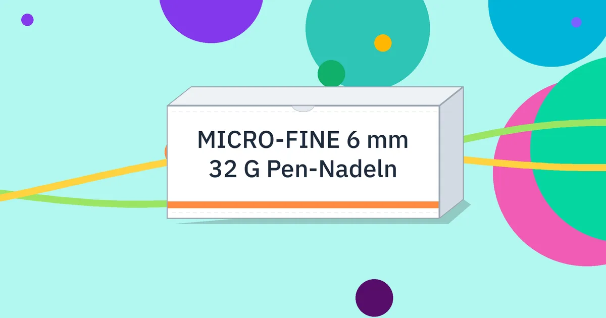 Symbolbild: Packung mit der Aufschrift MICRO-FINE 6 mm 32 G Pen-Nadeln (PZN 20544038) – Verfügbarkeit und Bezug in Apotheken in Frankfurt am Main