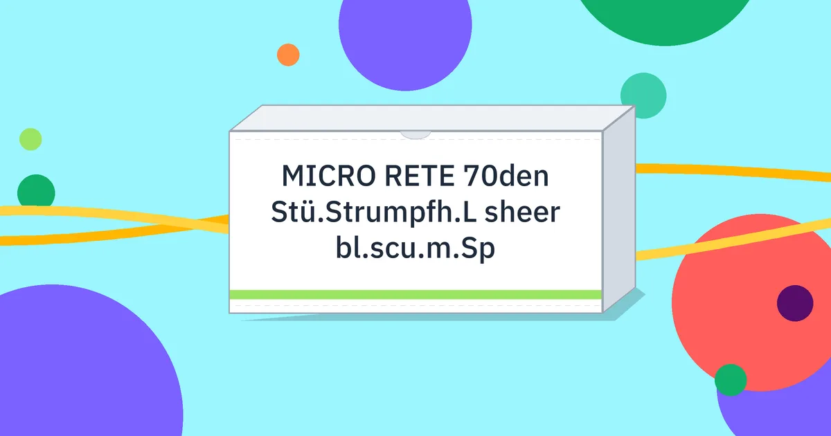Symbolbild: Packung mit der Aufschrift MICRO RETE 70den Stü.Strumpfh.L sheer bl.scu.m.Sp (PZN 06450230) – Verfügbarkeit und Bezug in Apotheken in Frankfurt am Main