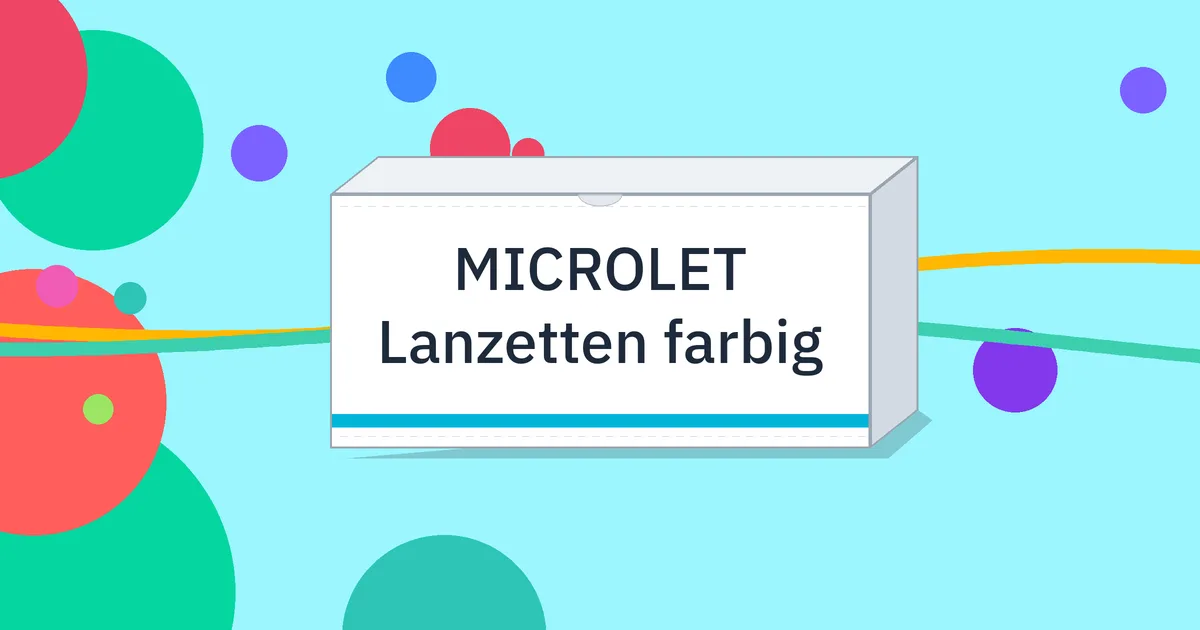 Symbolbild: Packung mit der Aufschrift MICROLET Lanzetten farbig (PZN 13859089) – Verfügbarkeit und Bezug in Apotheken in Frankfurt am Main