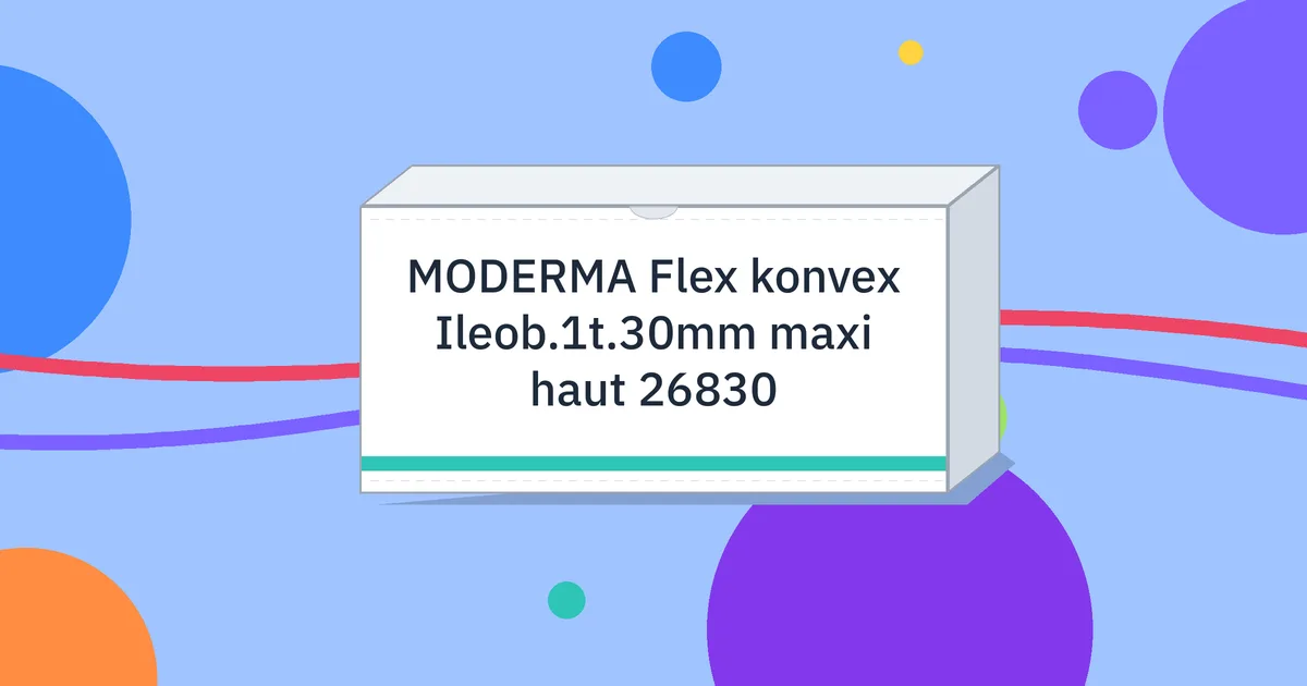 Symbolbild: Packung mit der Aufschrift MODERMA Flex konvex Ileob.1t.30mm maxi haut 26830 (PZN 04194857) – Verfügbarkeit und Bezug in Apotheken in Frankfurt am Main