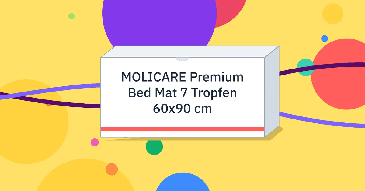 Symbolbild: Packung mit der Aufschrift MOLICARE Premium Bed Mat 7 Tropfen 60x90 cm (PZN 16136813) – Verfügbarkeit und Bezug in Apotheken in Frankfurt am Main