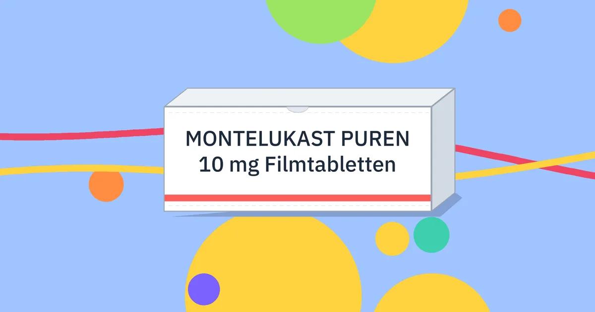 Symbolbild: Packung mit der Aufschrift MONTELUKAST PUREN 10 mg Filmtabletten (PZN 11356533) – Verfügbarkeit und Bezug in Apotheken in Frankfurt am Main