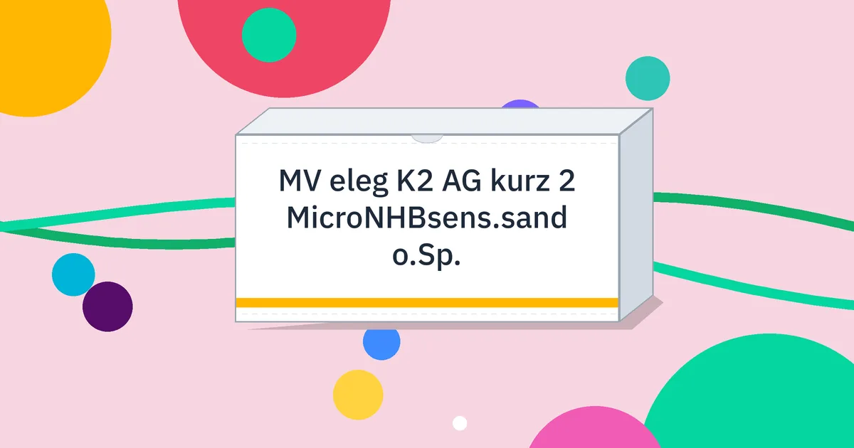 Symbolbild: Packung mit der Aufschrift MV eleg K2 AG kurz 2 MicroNHBsens.sand o.Sp. (PZN 18926985) – Verfügbarkeit und Bezug in Apotheken in Frankfurt am Main