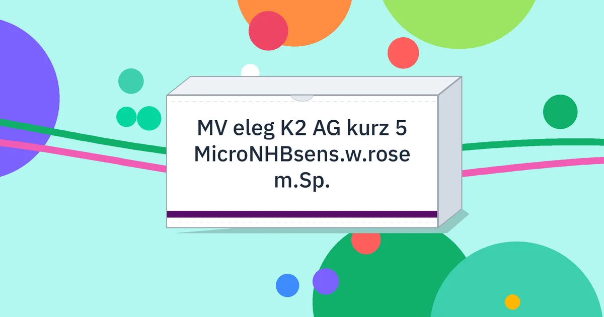 Symbolbild: Packung mit der Aufschrift MV eleg K2 AG kurz 5 MicroNHBsens.w.rose m.Sp. (PZN 15710983) – Verfügbarkeit und Bezug in Apotheken in Frankfurt am Main