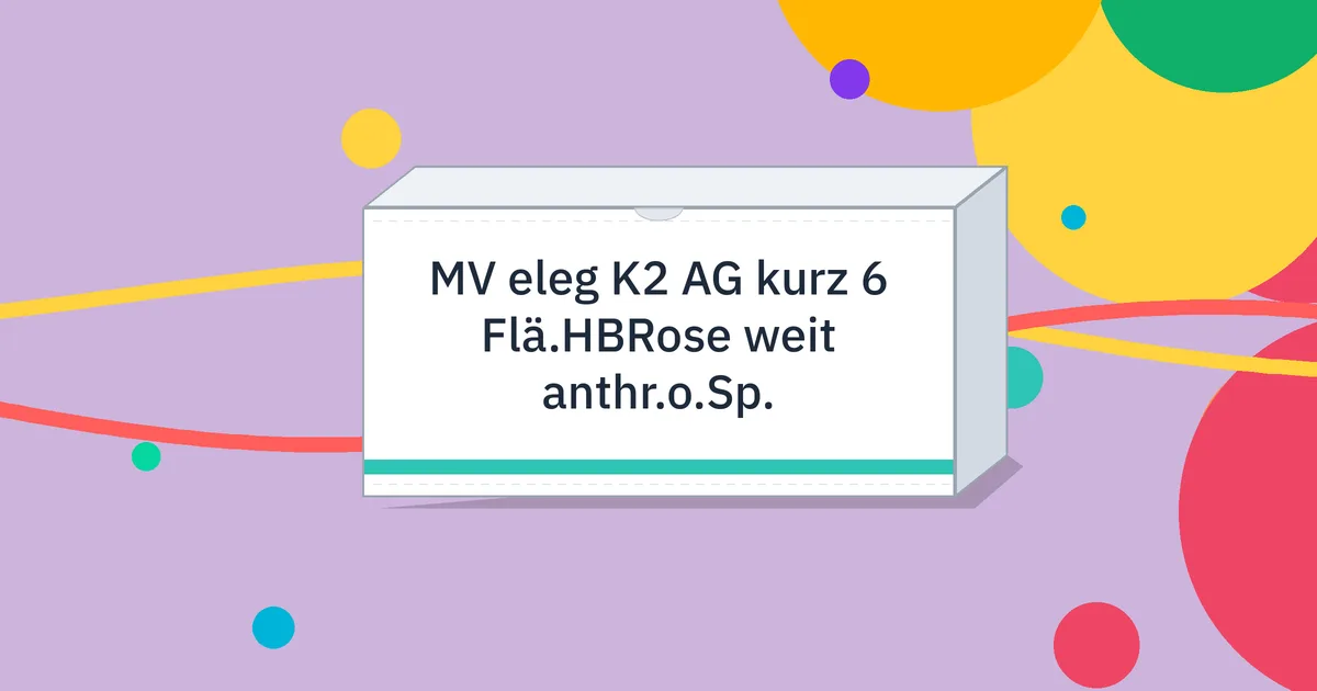 Symbolbild: Packung mit der Aufschrift MV eleg K2 AG kurz 6 Flä.HBRose weit anthr.o.Sp. (PZN 15705404) – Verfügbarkeit und Bezug in Apotheken in Frankfurt am Main