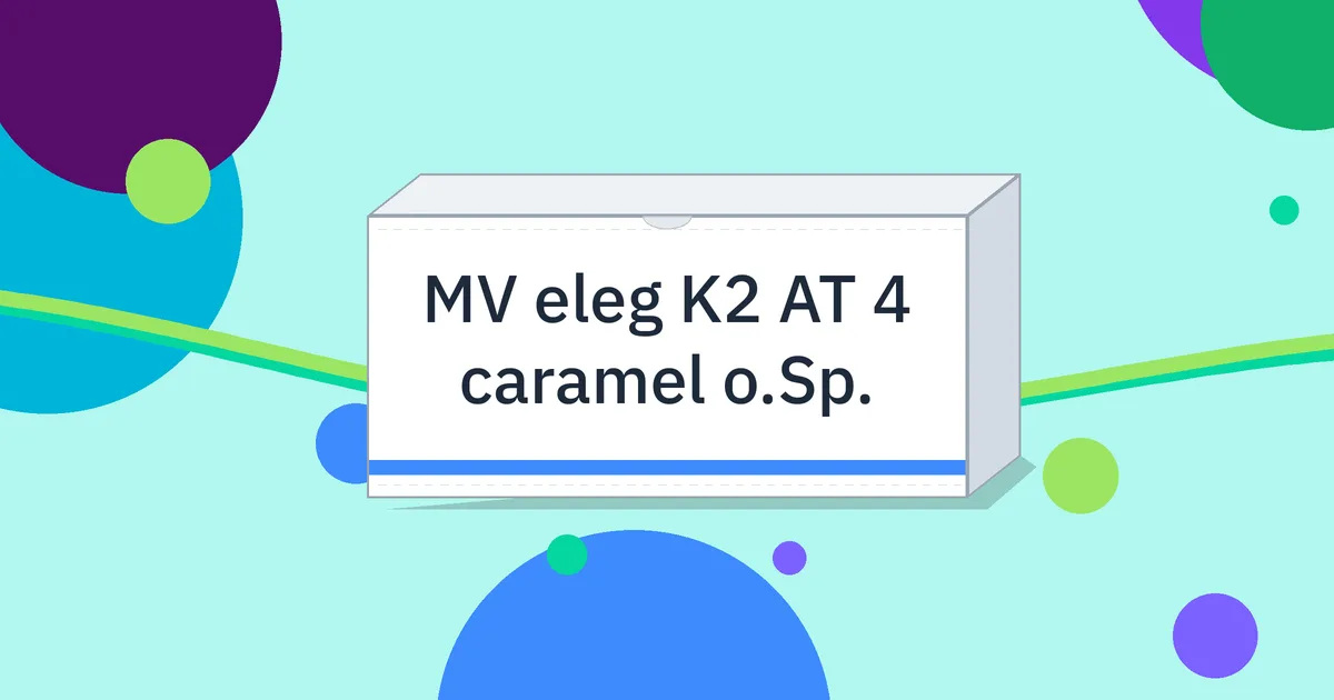 Symbolbild: Packung mit der Aufschrift MV eleg K2 AT 4 caramel o.Sp. (PZN 00529769) – Verfügbarkeit und Bezug in Apotheken in Frankfurt am Main